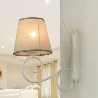 Licht-Erlebnisse Wandleuchte innen Landhaus Stil in Beige Wei&szlig;