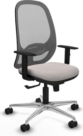 Piqueras y Crespo B&uuml;rostuhl, Grau und Wei&szlig;, zylindrisch, mit 1D-Armlehnen, h&ouml;henverstellbare Lendenwirbelst&uuml;tze, ausgestattet mit 3 Positionen und Schneideschaum, Grau/