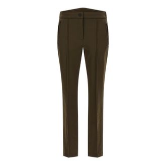 Moncler Pantalon Technique en Serg&eacute; - Femme - Pantalons - Vert - Taille: 38 FR
