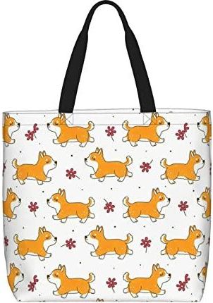 Generic Sac Fourre-Tout Adorable Chiot Sac Femme Plage Lavables De Grande Capacit&eacute; Sacs En Toile &Eacute;paule, Pour Voyage, Shopping, Femmes, &Eacute;cole