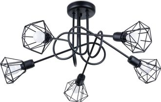 Sollux Lighting Sollux Artemis Kronleuchter - Kronleuchter f&uuml;r Schlafzimmer - LED Kronleuchter f&uuml;r Wohnzimmer - Flurbeleuchtung Decke - Moderne Kronleuchter - Schwarz