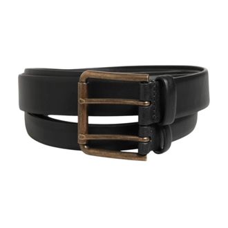 Dolce & Gabbana Schwarzer Lederg&uuml;rtel mit Messingschnalle - - Accessories - Herren - Schwarzk - ONE SIZE