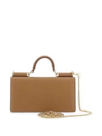 Dolce & Gabbana Grained Leather Top Handle Bag - Camel