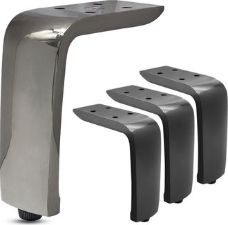 Generic Verstellbare Sofaf&uuml;&szlig;e M&ouml;belf&uuml;&szlig;e Aus Massiver Aluminiumlegierung - St&uuml;tzf&uuml;&szlig;e F&uuml;r Bett, Sessel, Hocker, Schrank Und Tisch Ersatzf&uuml;&szlig;e(Schwarz,16cm/6.3in)