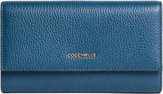 Coccinelle Femme, Accessoires, Bleu, Taille: ONE Size Metallic Soft Wallet