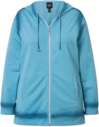 Ulla Popken Sweatjacke Hoodiejacke Spray-Effekt Kapuze Langarm
