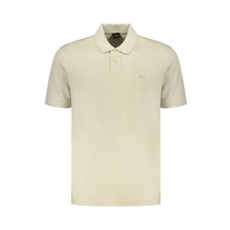 HUGO BOSS Homme, Tops, Beige, Taille: XL Polo Beige en Coton avec Broderie