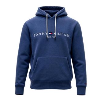 Tommy Hilfiger Homme, Sweatshirts et sweats &agrave; capuche, Bleu, Taille: 2XL Sweat &agrave; capuche avec logo brod&eacute;