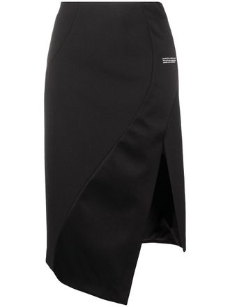 Off-white jupe &agrave; ourlet asym&eacute;trique - Noir