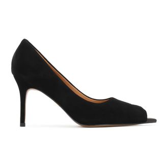 Kazar Wildleder Pumps mit offener- spitzer Spitze - - Shoes - Damen - Schwarzk - 41 EU