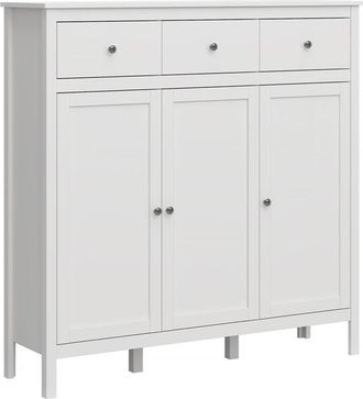 Konsimo Farge Kommode Metallkugelgriffe, wei&szlig; - Konsimo