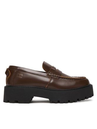 Tommy Jeans Slipper Archive 01 Leather Loafer EN0EN03022 Braun