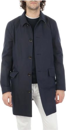 Aquascutum Homme, Manteaux, Bleu, Taille: M Trench Imperméable avec Col à Carreaux