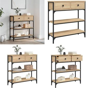 vidaXL Konsolentisch Sonoma-Eiche 72,5x25x75 cm Holzwerkstoff - Konsolentisch - Flurtisch - Sideboard - Wohnzimmerstil - Landhausmöbel - Home & Living