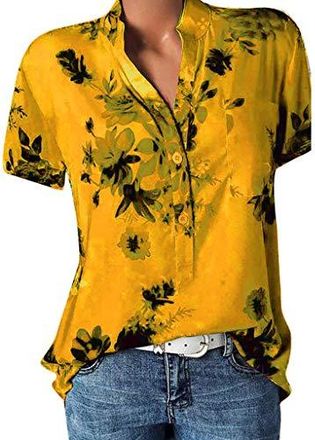 Generic T-shirts pour femme - Haut &agrave; manches courtes - T-shirt basique &agrave; manches courtes - Haut d&eacute;t&eacute; - Hauts de baseball - T-shirt d&eacute;contract&eacute; - V&ecirc;tements pou