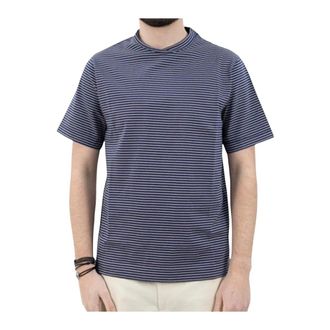 Circolo 1901 Cn5340 Gestreiftes Baumwoll-T-Shirt - - Tops - Herren - Blau - S