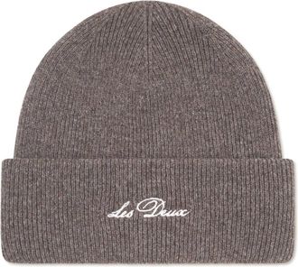 Les Deux Strickmütze aus Wolle mit Label-Schriftzug in