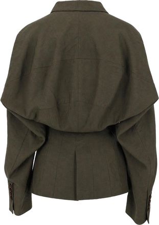 Uma Wang Womens Kaia Jacket Grey Linen Blend Viscose