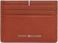 Tommy Hilfiger Porte-cartes grain&eacute; en cuir de vache