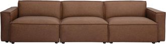 Miliboo Modulares Sofa Vintage 4-Sitzer Leder Braun Split
