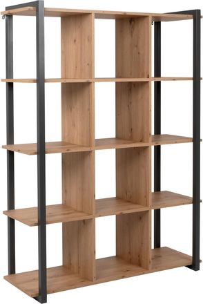 MID.YOU Mid.you Regal, Anthrazit, Eiche, Holzwerkstoff, 107x145x39 cm, Wohnzimmer, Regale, Bücherregale