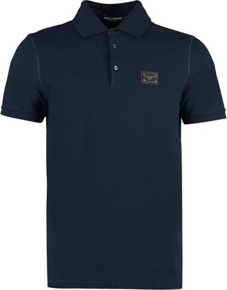 Dolce & Gabbana Homme, Tops, Bleu, Taille: S Polo &agrave; Manches Courtes en Coton