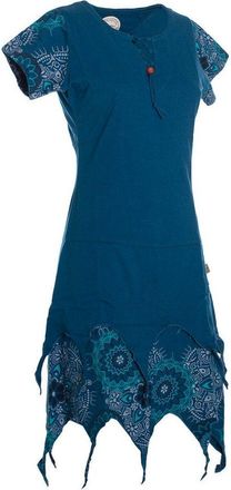 vishes Zipfelkleid Damen Kurzarm Bedruckt Jersey Baumwolle Ethno Alternative Mode, Boho, Hippie, Ethno, Festival