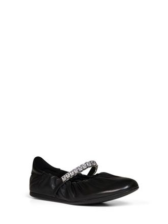 Jimmy Choo London Womens Ballet Flats Jade Nappa Leather Black Ballerina Shoes