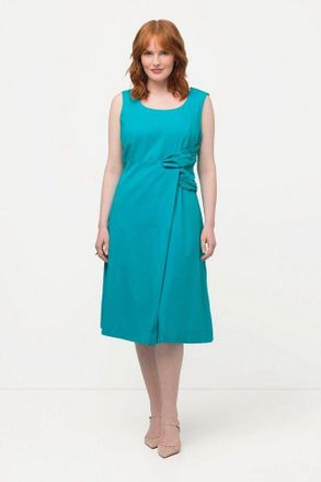 Ulla Popken Midikleid Kleid drapiert V-Ausschnitt &auml;rmellos
