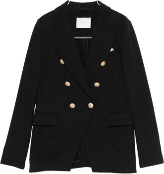 Circolo 1901 Femme, Vestes, Noir, Taille: 36 FR Veste crois&eacute;e en coton
