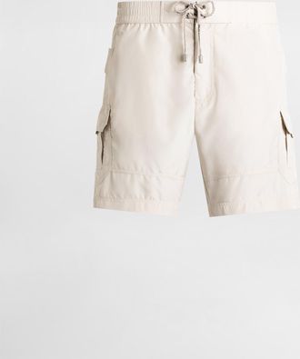 Dolce & Gabbana Mittellange Badeshorts Mit Plakette - Mann Beachwear Beige 2