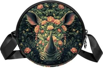 Generic Sac à bandoulière Circle pour femme, petit sac à bandoulière bleu avec fermeture éclair, bretelles réglables, sac à main rond décontracté pour femmes 