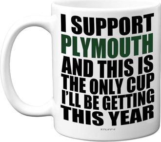 Stuff4 Lustige Fußball-Tasse, Geschenk für Plymouth-Fans - Tasse mit Aufschrift Footy Only, Witz, Weihnachten, Geburtstag, Geschenk für Sohn, Vater, Bruder, 