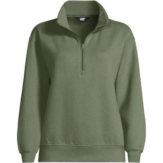 Lands End Serious Sweats Pullover mit Rei&szlig;verschluss, Damen, Gr&ouml;&szlig;e:40-42 regular, Gr&uuml;n, Baumwoll-Mischung/Polyester-Mischung, by Lands End