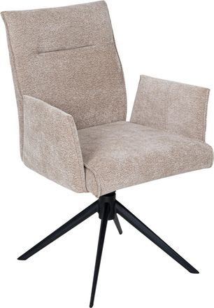 Valnatura Armlehnstuhl, Taupe, Metall, Textil, konisch, Drehkreuz, 58x91x58.5 cm, Stoffauswahl, Wippmechanik ohne H&auml;rtegradeinstellung, Sitzfl&auml;che 360&deg; drehbar,