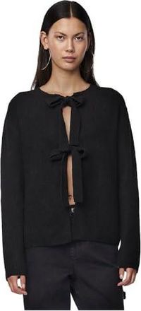 Pieces Pcsilly Ls Réversible Tie Knit Exp Noos Cardigan, Noir, XL Femme