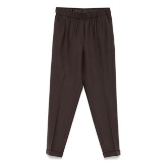 Antonelli Rosalba Elastische Hose mit Umschlag am Saum - - Trousers - Damen - Braun - XL