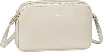 David Jones Pochette Bandouli&egrave;re Femme Ville - Sacoche Sac port&eacute; travers Similicuir - 2 Compartiments - Taille Moyenne - Pratique Chic Classique Voyage Travail (F
