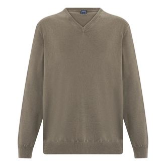 Fedeli Pull en cachemire &agrave; col en V - Homme - Pulls - Beige - Taille: 6XL
