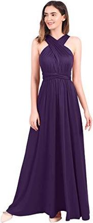 Ibtom Odizli Robe de soir&eacute;e pour femme, longue, sexy, festive, dos nu, portefeuille, &agrave; bandes multidirectionnelles, robe de demoiselle dhonneur, de f&ecirc;te, de