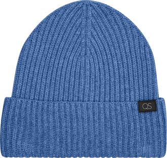 QS by s.Oliver Herren 2159294 Strickmütze mit Umschlag und Label Patch, 5445, Einheitsgröße