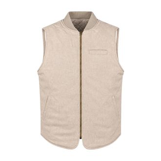 Bl'ker Reversible Wool Vest Owl - - Jackets - Herren - Beige - L