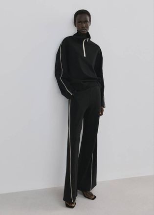 Mango Sweat-shirt col montant zipp&eacute; noir - Femme - XS - MANGO