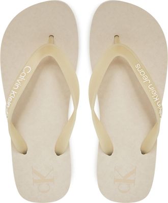 Calvin Klein Jeans Zehentrenner Calvin Klein Jeans Beach Sandal Flatform Tpu YW0YW01830 Écru
