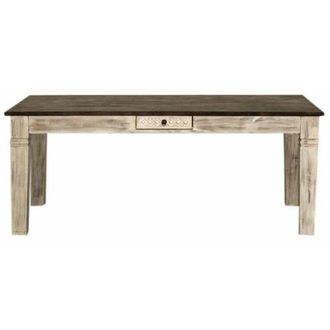 Massivmoebel24 Esstisch Mango / Akazie 130x90x76 wei&szlig; gewachst castle-antik 106