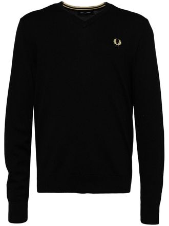 Fred Perry Pullover mit V-Ausschnitt - Schwarz