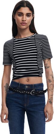 Desigual Damen 25SWTKAK T-Shirt, Black, XL