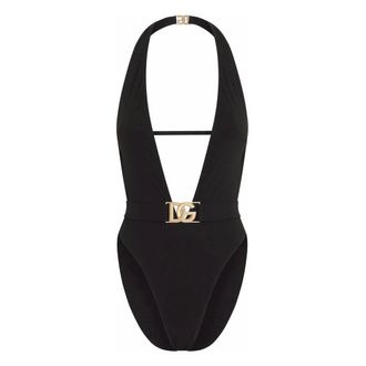 Dolce & Gabbana Femme, Maillots de bain, Noir, Taille: 38 FR Maillot de bain une pi&egrave;ce noir d&eacute;collet&eacute;