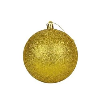 Shatchi 25 cm gro&szlig;e, Tiefe Goldfarbene Weihnachtskugel, PVC, bruchsicher, glitzernd, Weihnachtsdekoration, Festliche Weihnachtsbaum-H&auml;ngedekoration, rundes Or