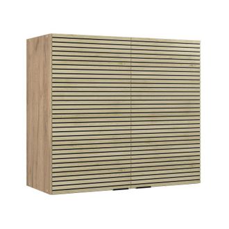 Vicco Meuble de cuisine haut vitr&eacute; Fame-Line, Panneau en ch&ecirc;ne, 80cm, Vicco